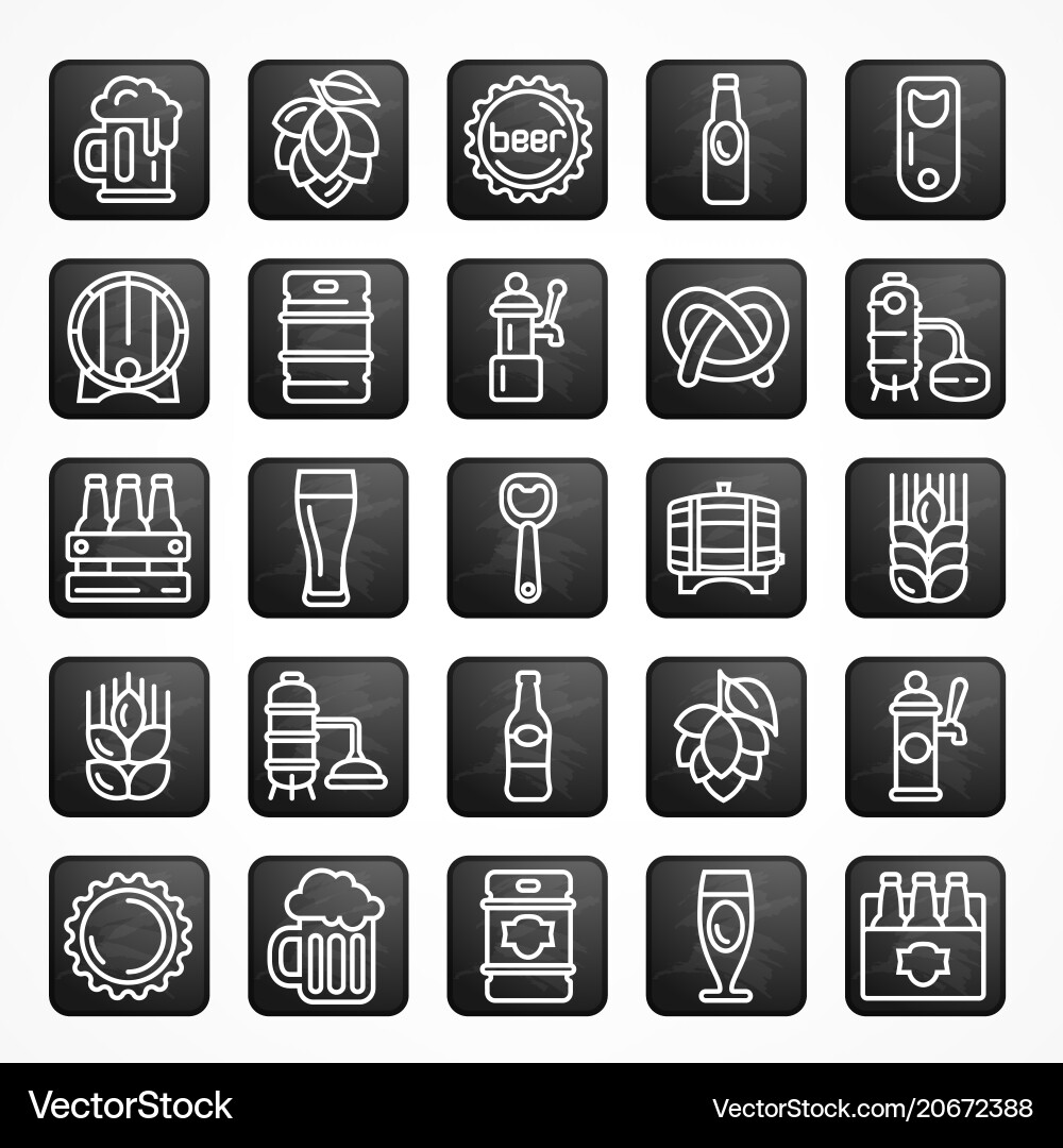 Set of linear beer icons Royalty Free Vector Image