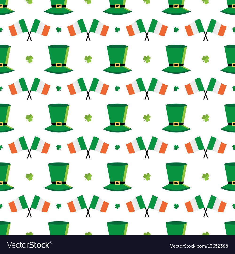 St patricks day seamless pattern background Vector Image