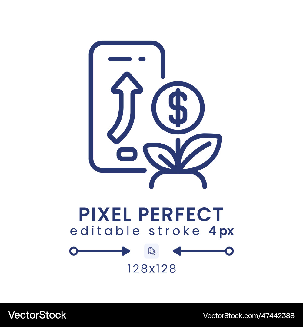 Trading and investment app linear desktop icon Vector Image