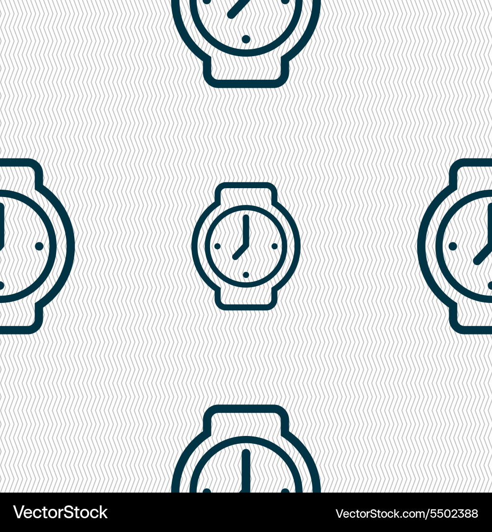 Watches icon sign seamless pattern with geometric Vector Image