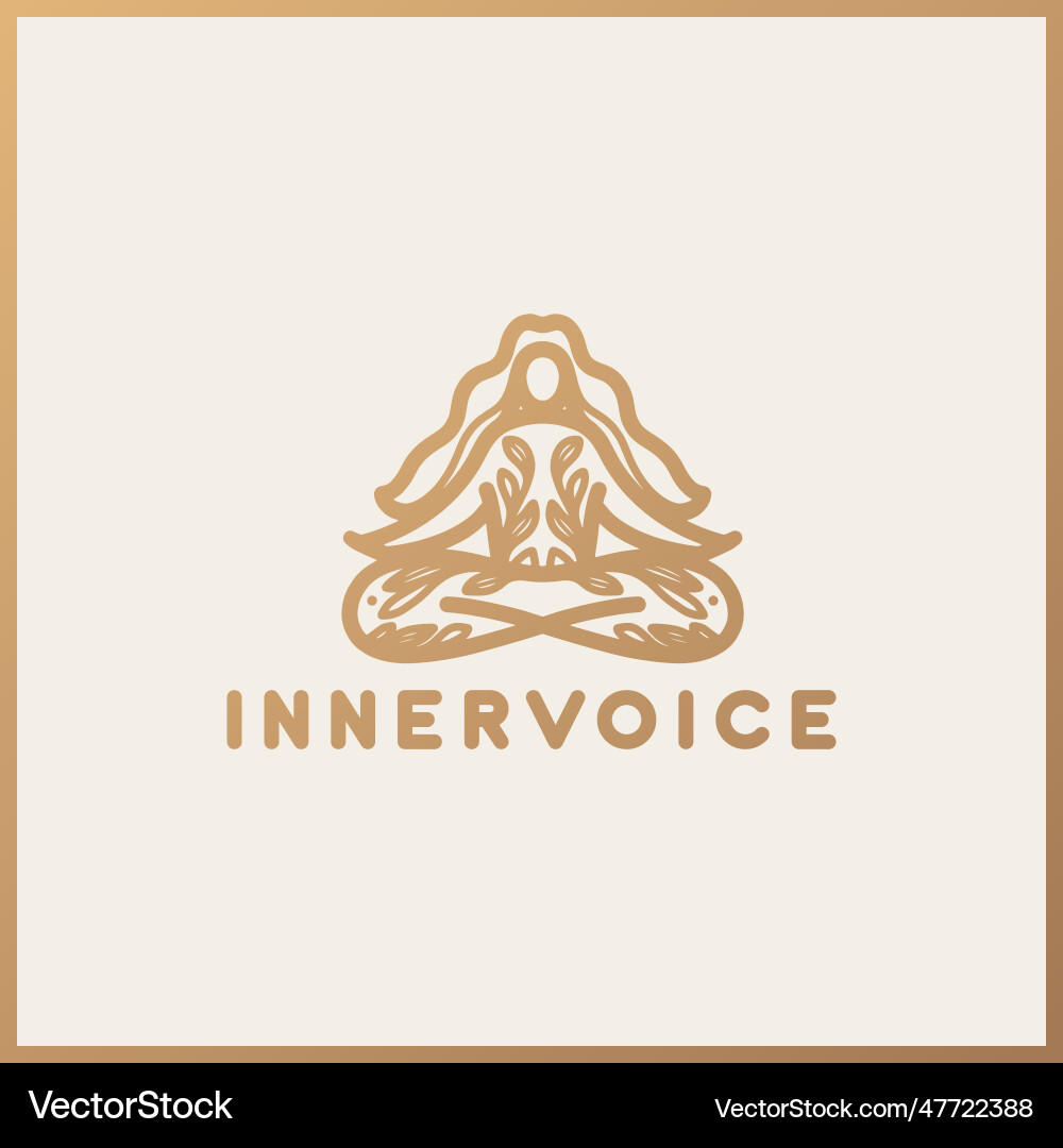 Yoga logo design lotus position pose Royalty Free Vector