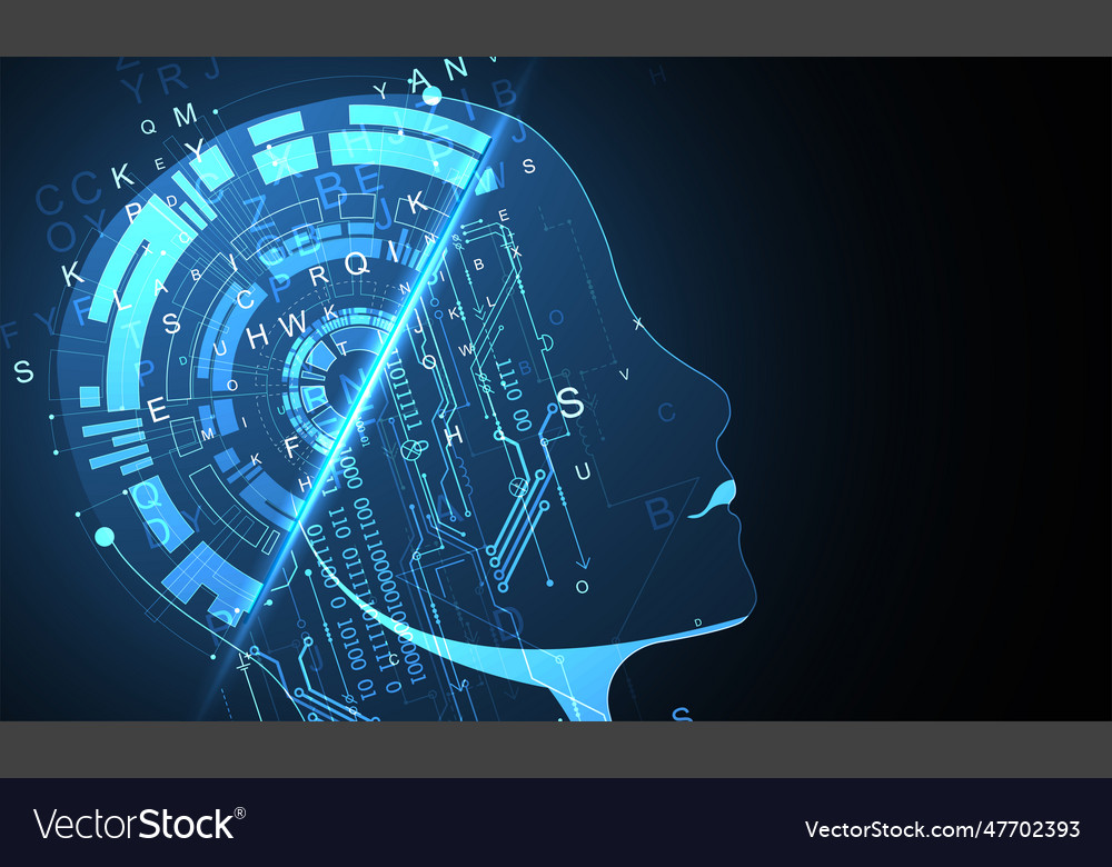 Artificial intelligence technical background Vector Image