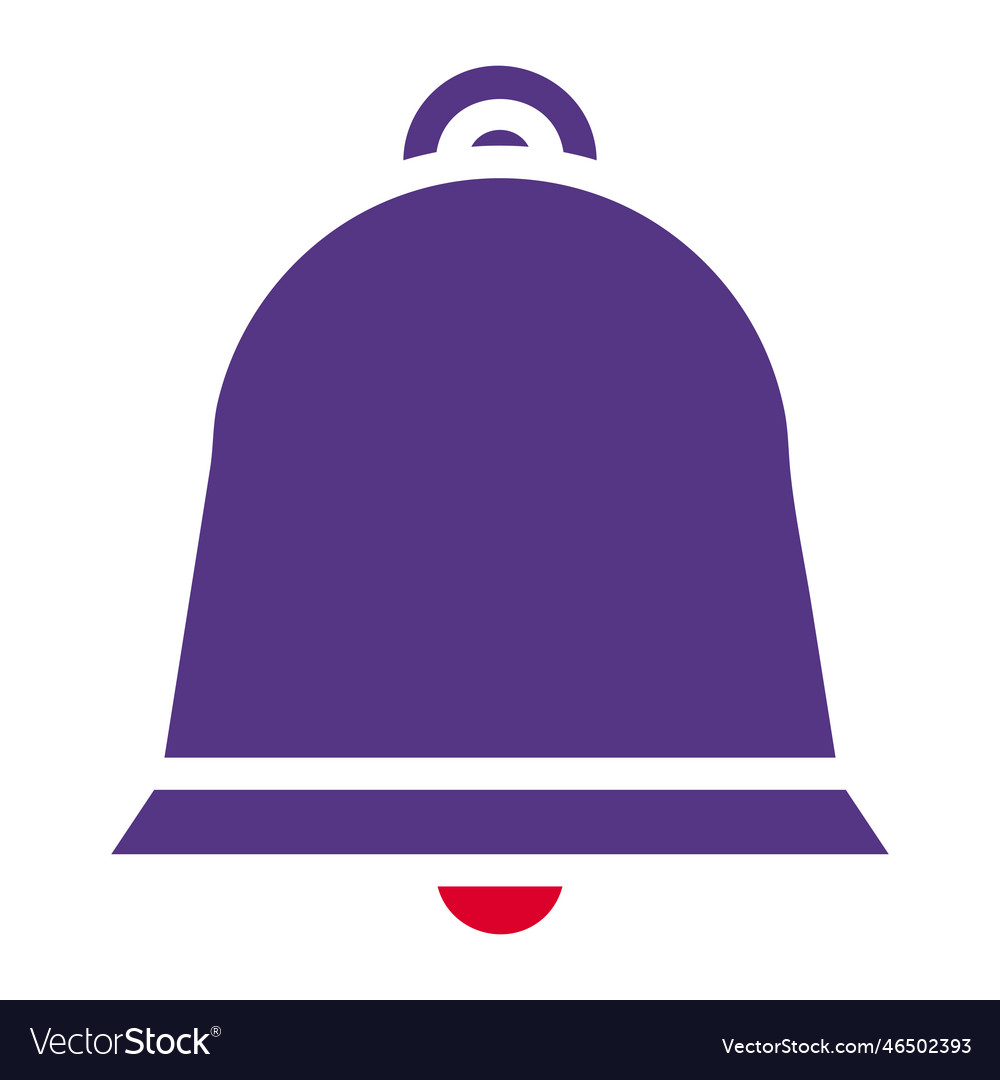 Bell icon solid red purple style easter element Vector Image