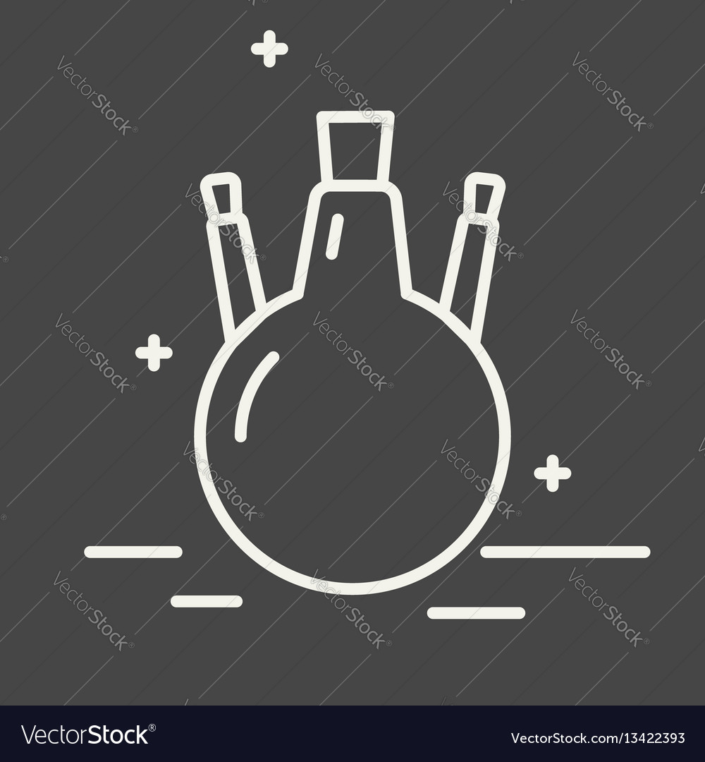 Chemical round bottom flask line icon Royalty Free Vector