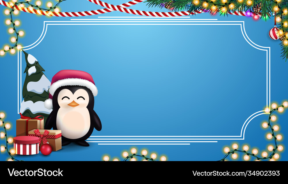 Christmas blue blank template for your arts Vector Image