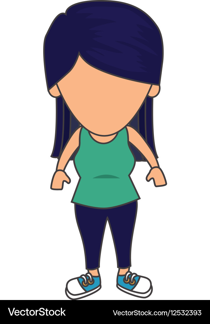 Cute woman character icon Royalty Free Vector Image