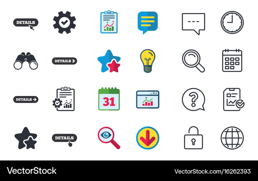 Details with arrow more symbol and cursor Vector Image