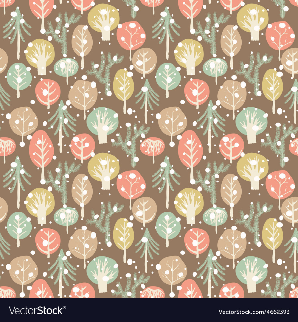 Forest seamless pattern Royalty Free Vector Image