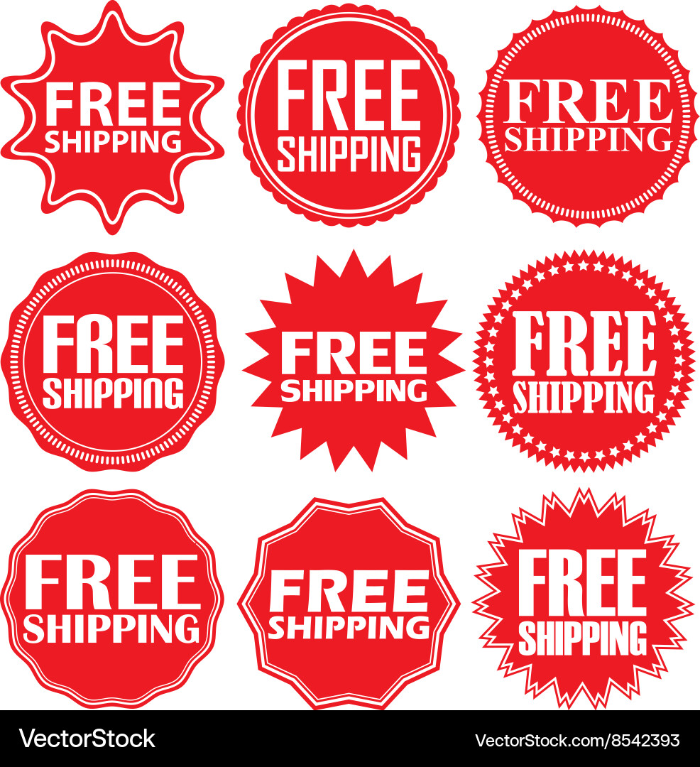 Free shipping signs set sticker Royalty Free Vector Image