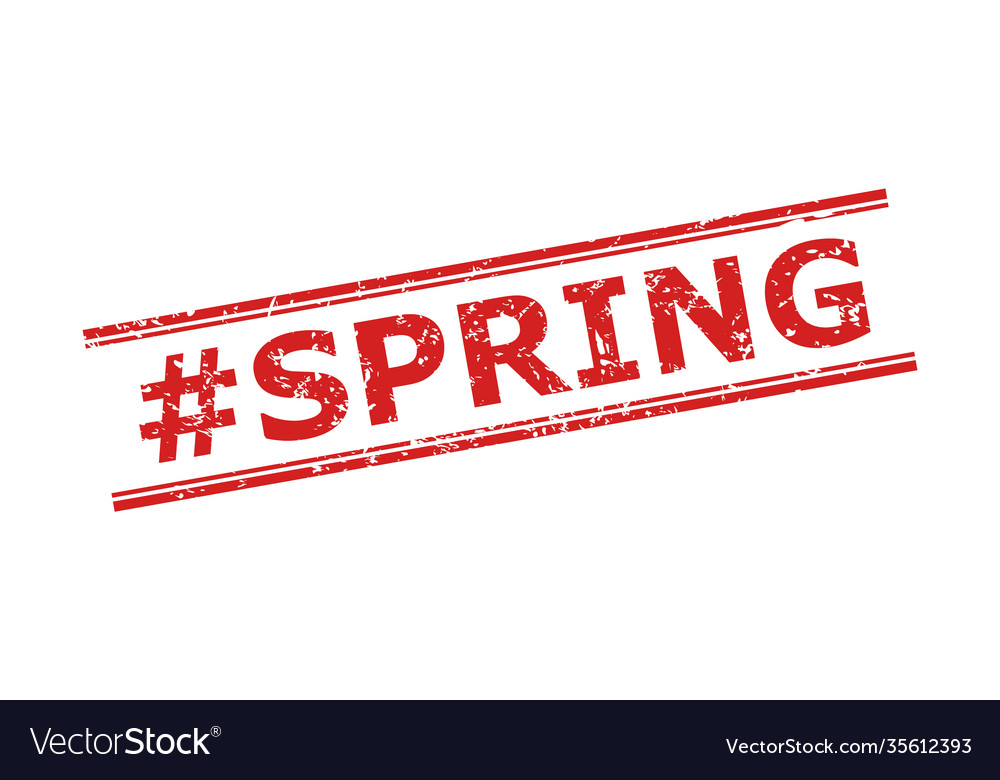 Hashtag spring stamp seal with rubber style Vector Image