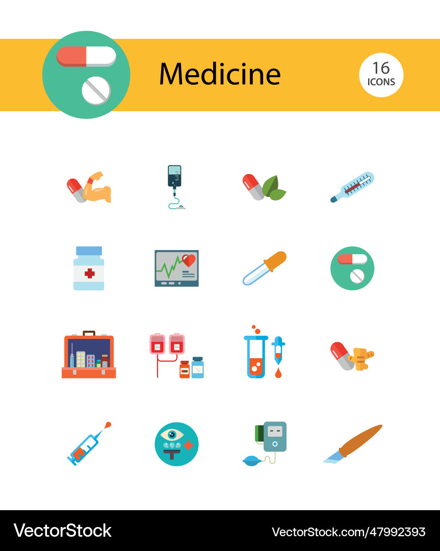 Medicine icons set Royalty Free Vector Image - VectorStock