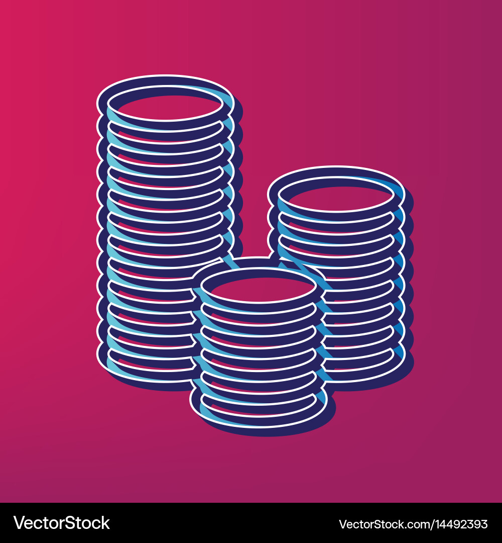 Money sign blue 3d printed Royalty Free Vector Image