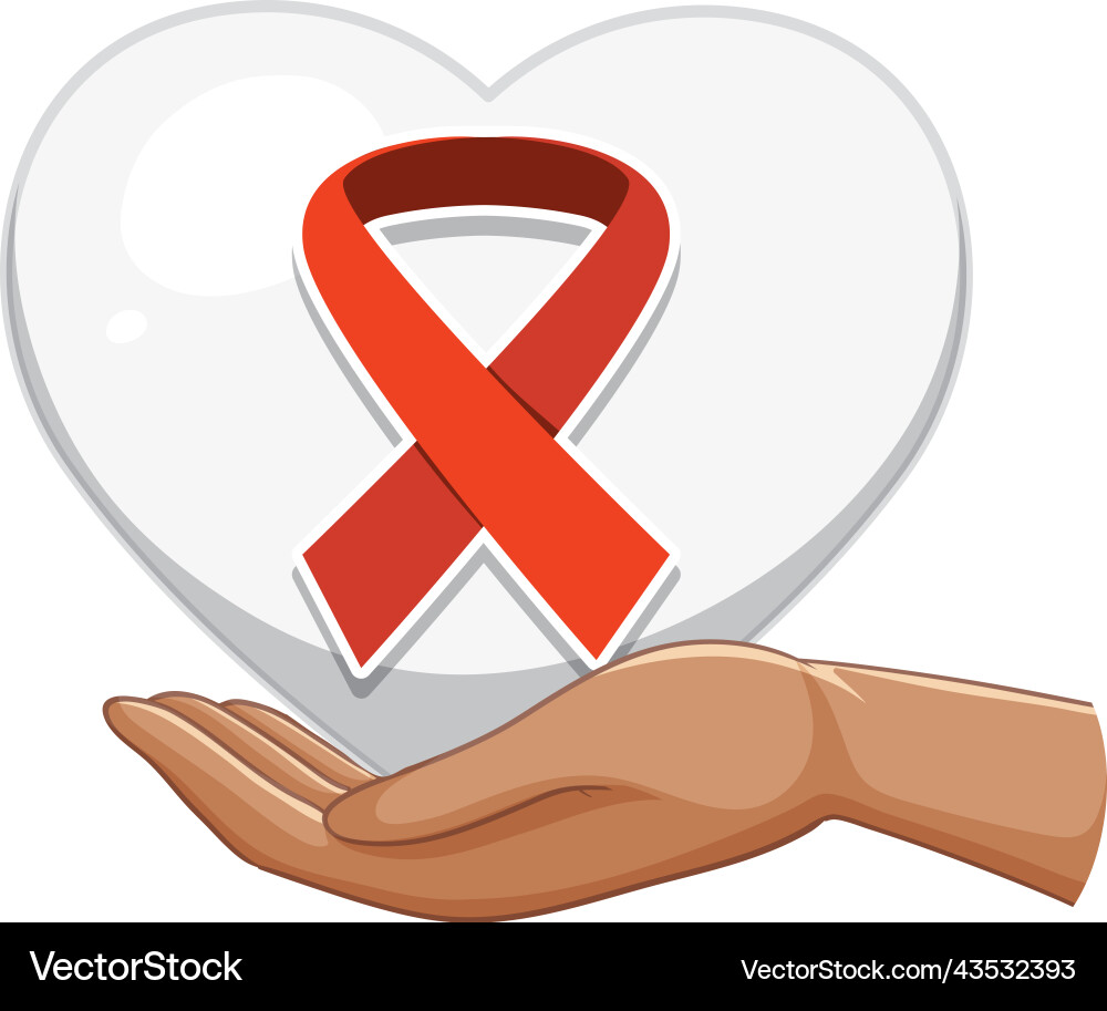 Red ribbon aids hiv symbol Royalty Free Vector Image