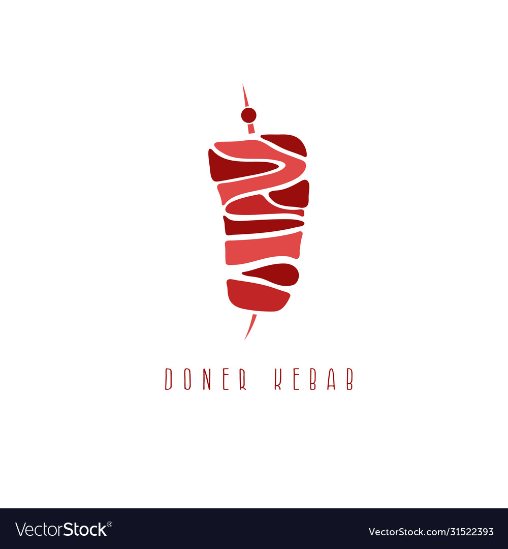 Simple flat doner kebab Royalty Free Vector Image