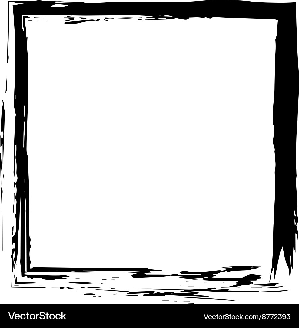 Square frame brush grunge paint watercolour Vector Image