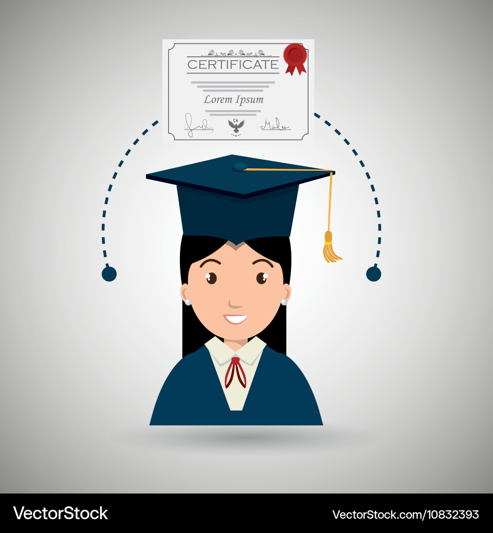 Student woman graduation education Royalty Free Vector Image