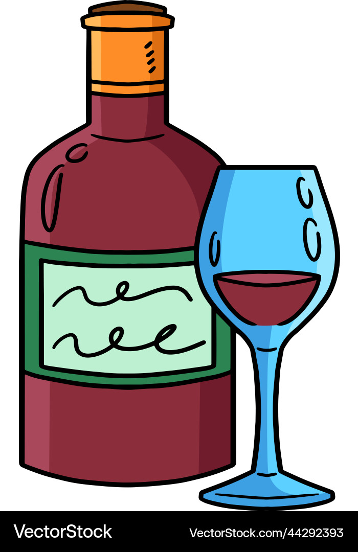 Wine cartoon colored clipart Royalty Free Vector Image