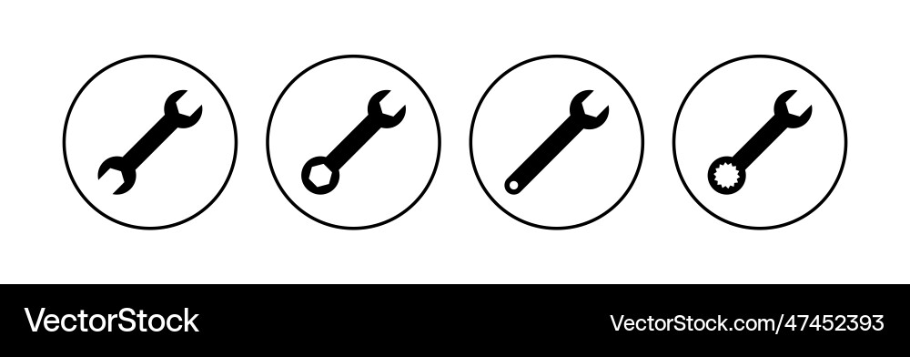Wrench icon set repair icon tools icon Royalty Free Vector