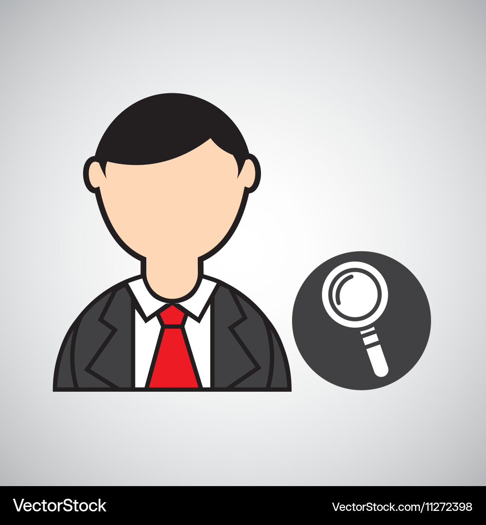 Avatar man with suit and searching graphic Vector Image