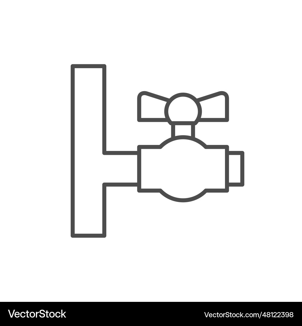 Ball valve line outline icon Royalty Free Vector Image