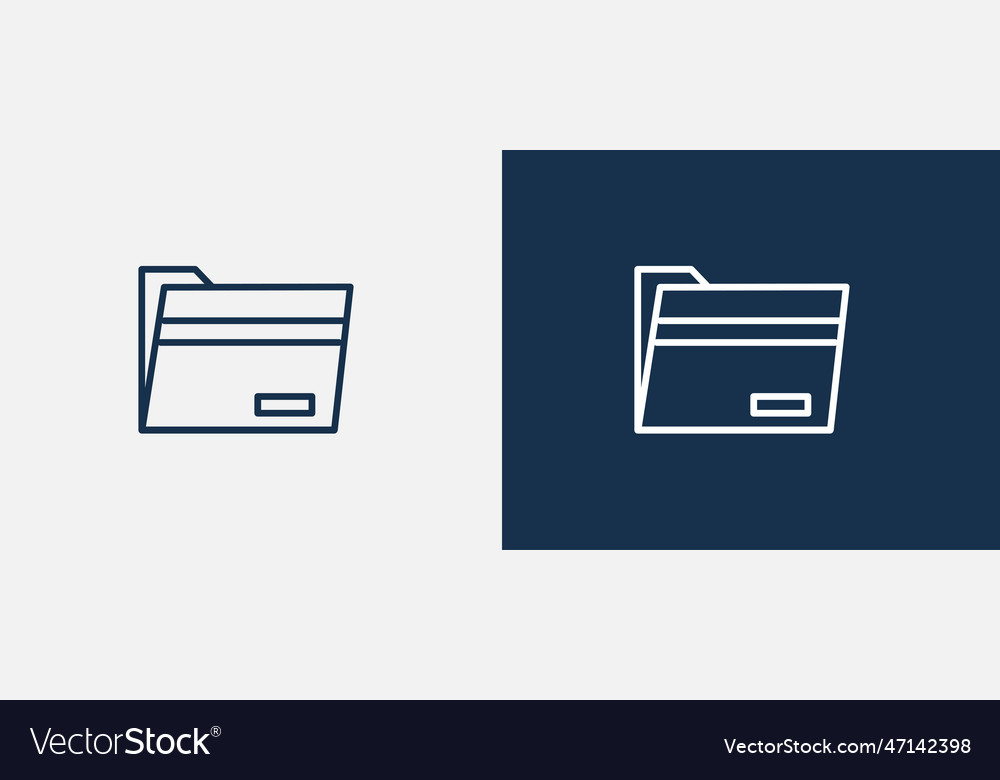 Black folder icon outline folder folder Royalty Free Vector