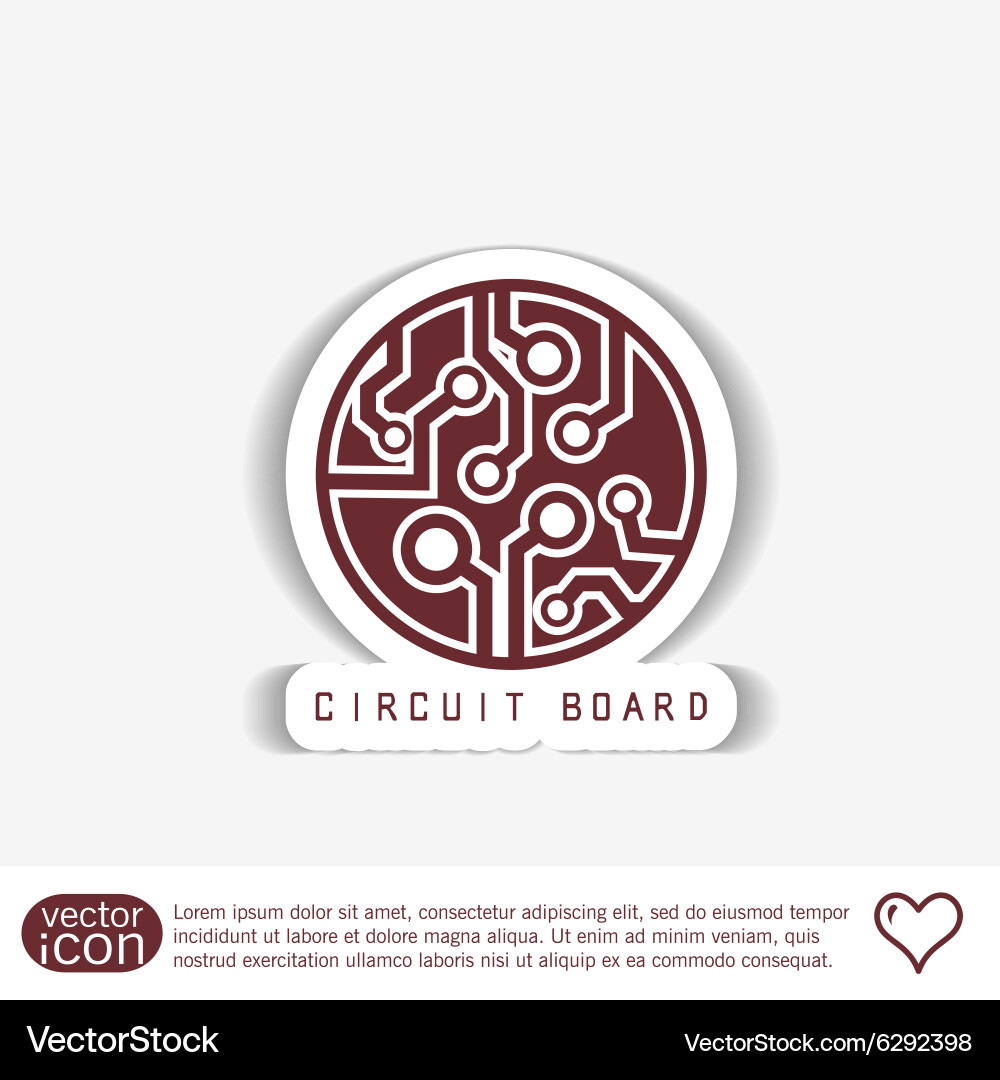 Circuit board sign icon technology scheme symbol Vector Image