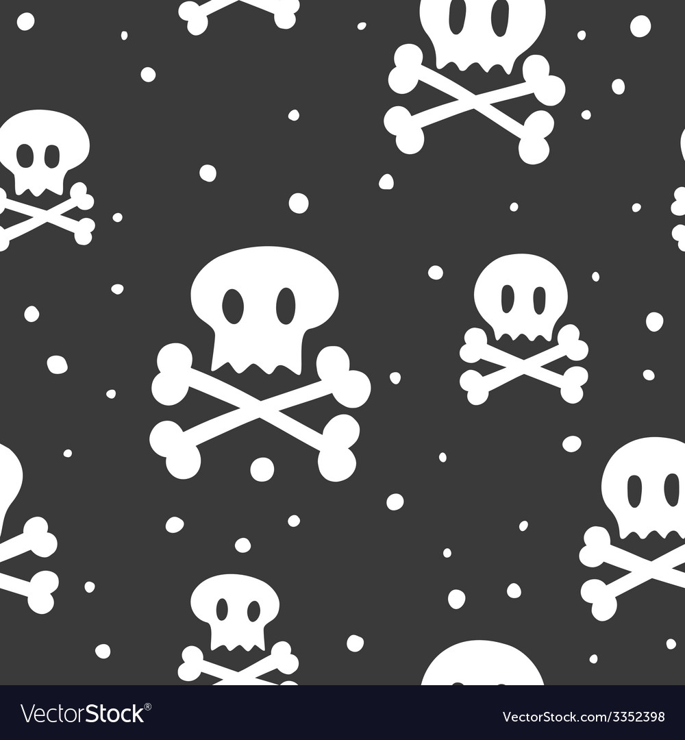 Crossbones pattern black Royalty Free Vector Image