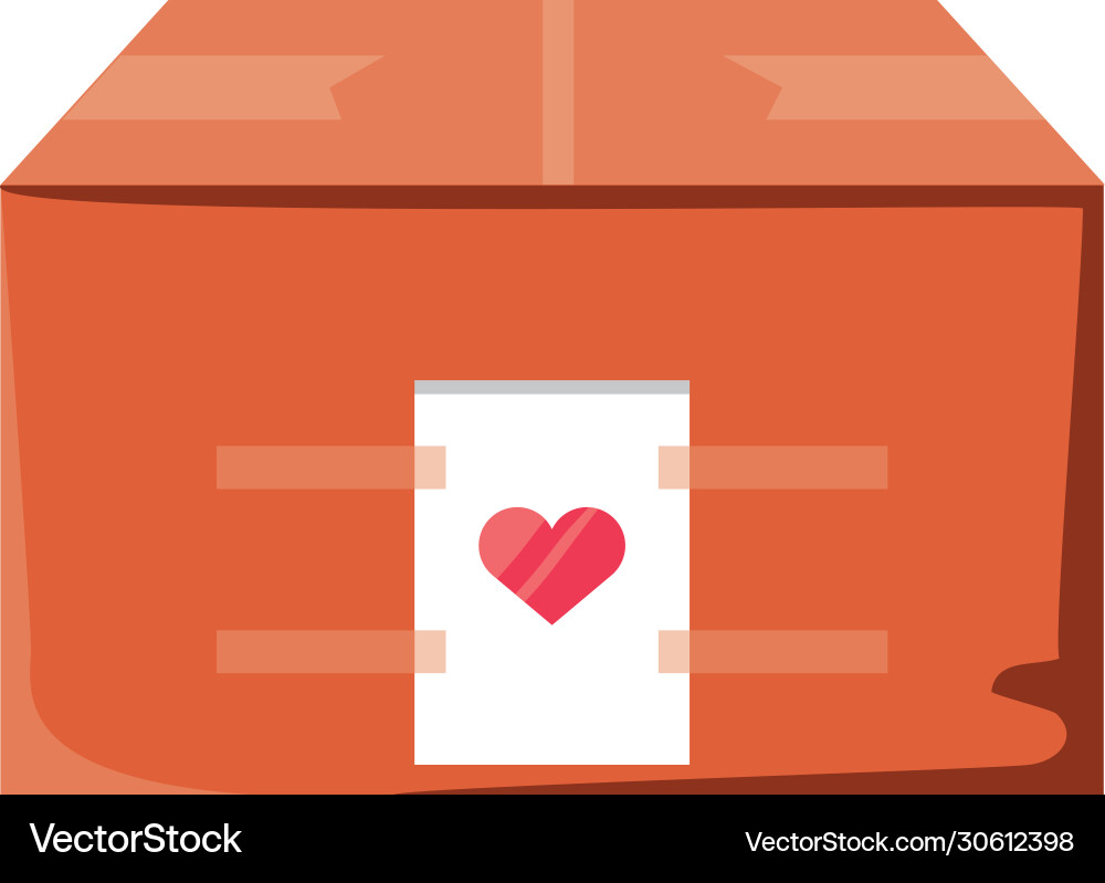 Donation box with heart on white background Vector Image