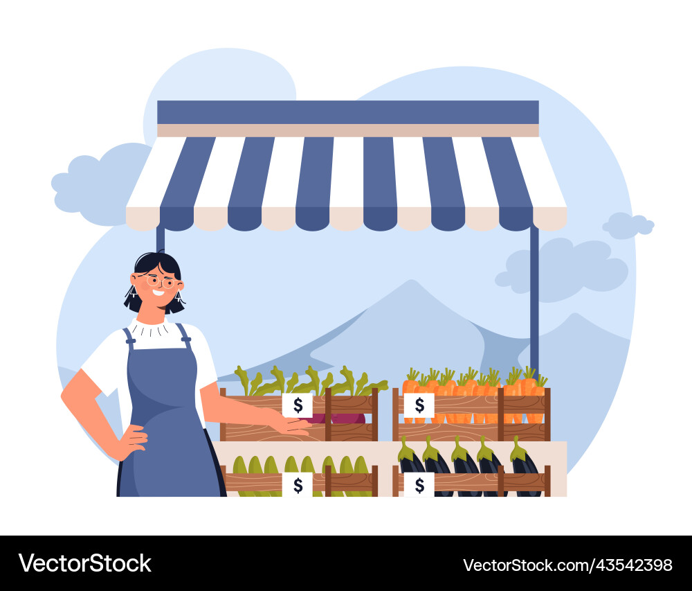 Farmers market concept Royalty Free Vector Image