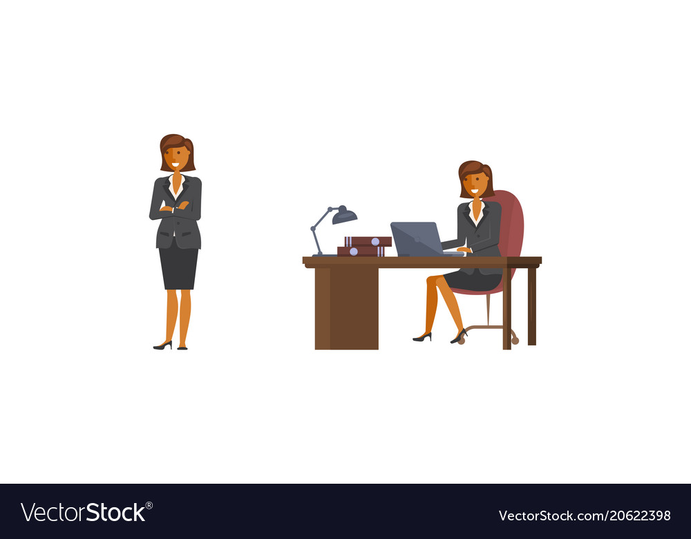 Flat design business woman Royalty Free Vector Image
