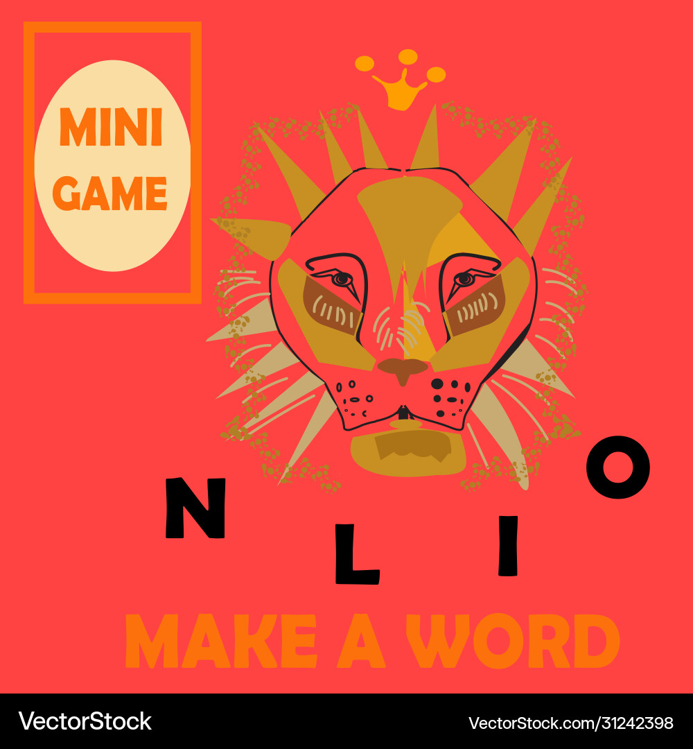 Funny game make word cartoon character Royalty Free Vector