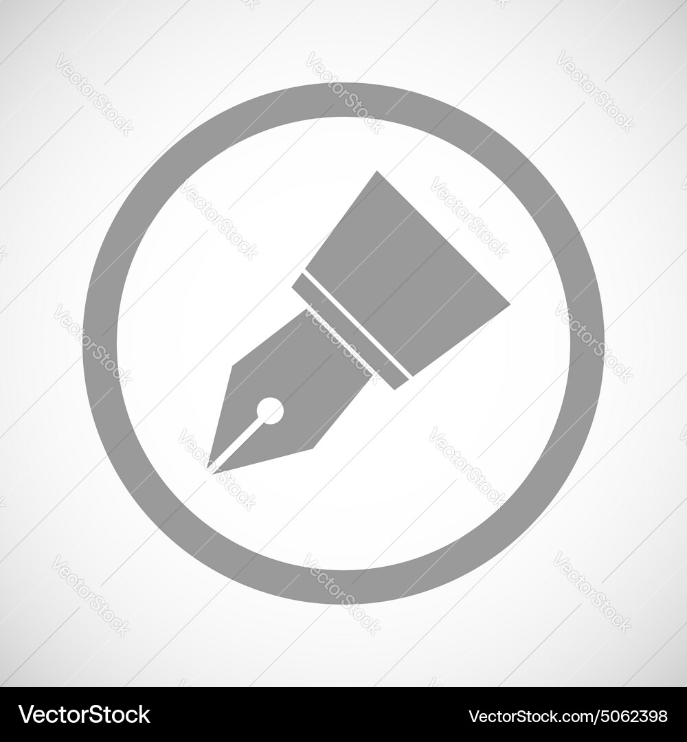 Grey ink pen nib sign Royalty Free Vector Image