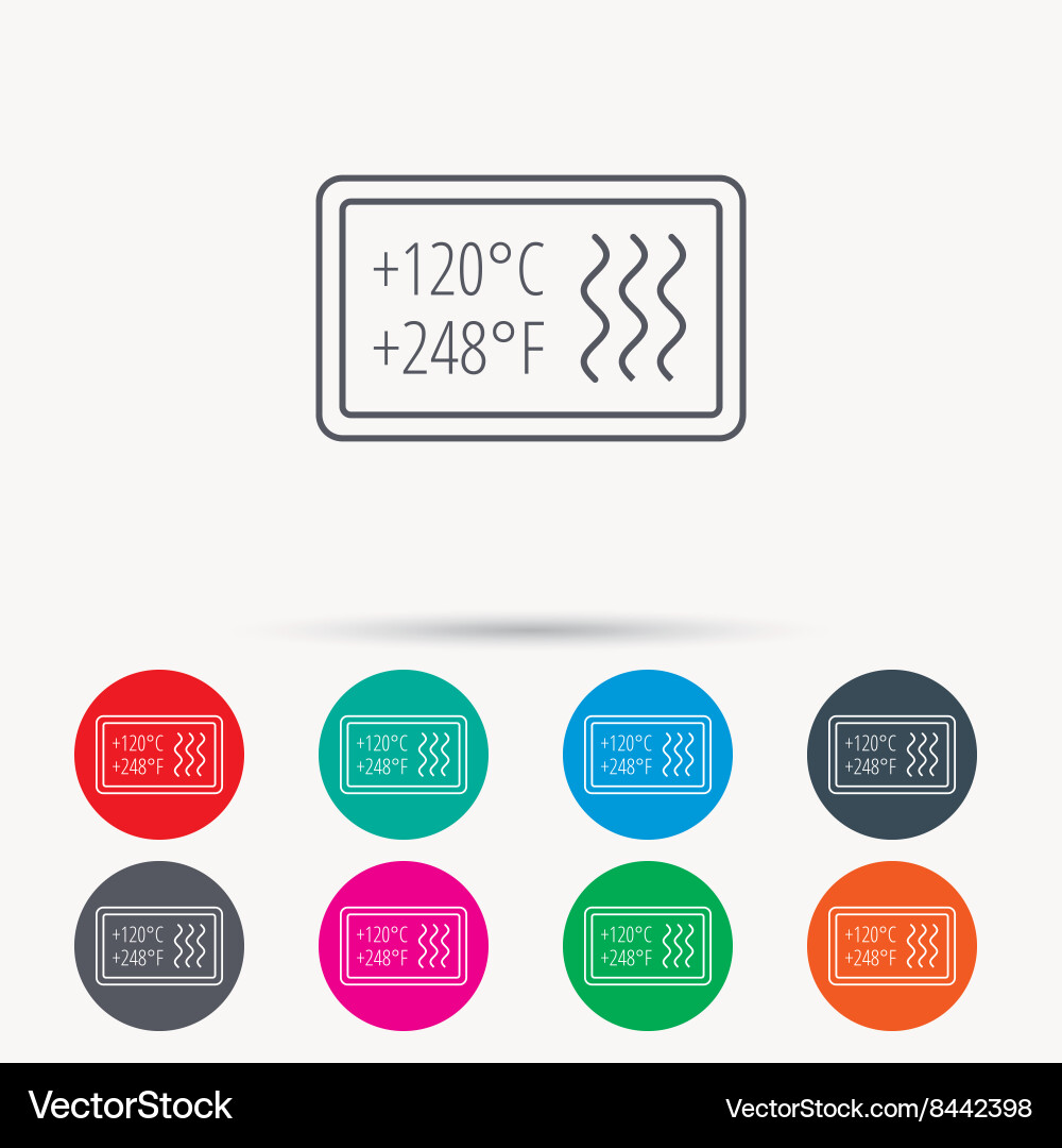 Heat resistant icon microwave dishwasher info Vector Image