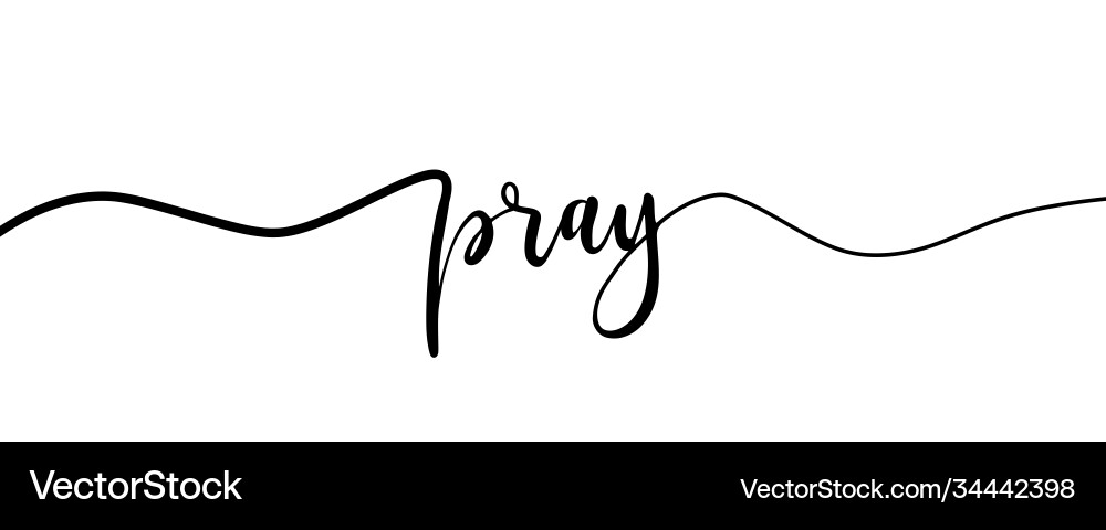 Pray hand lettering typography design inspiration Vector Image
