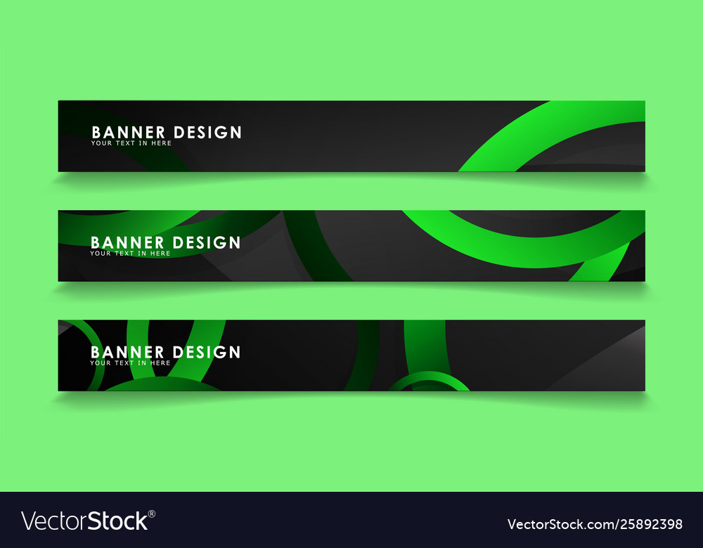 Set rectangular banners with background dark Vector Image