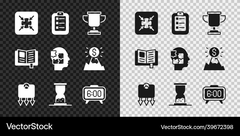 Set target to do list or planning award cup Vector Image