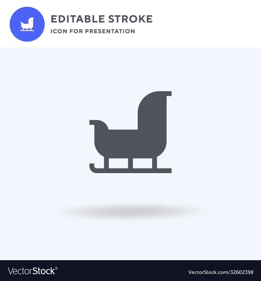 Sled icon filled flat sign solid Royalty Free Vector Image