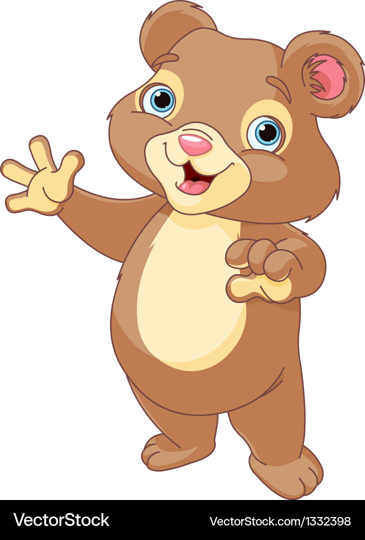 Teddy bear presenting Royalty Free Vector Image