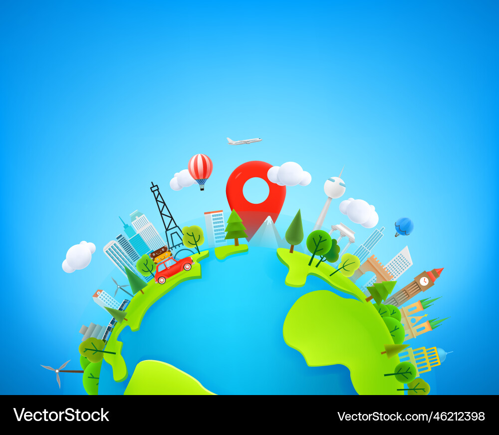 Travel concept with different vehicles car Vector Image