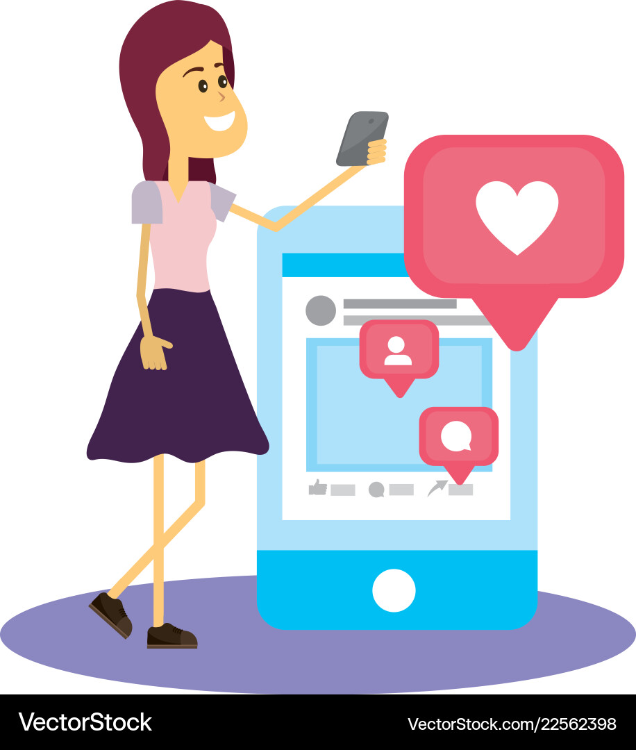 Woman on social networks Royalty Free Vector Image