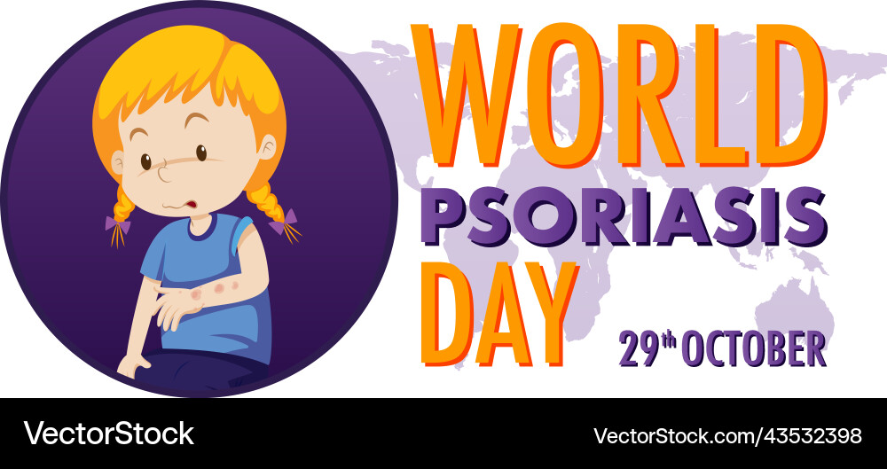 World psoriasis day banner design Royalty Free Vector Image