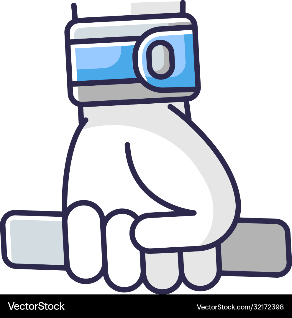 Wrist wraps rgb color icon Royalty Free Vector Image