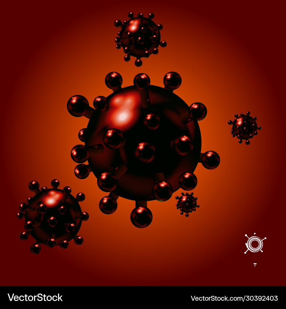 3d red coronavirus covid-19 molecules and white Vector Image