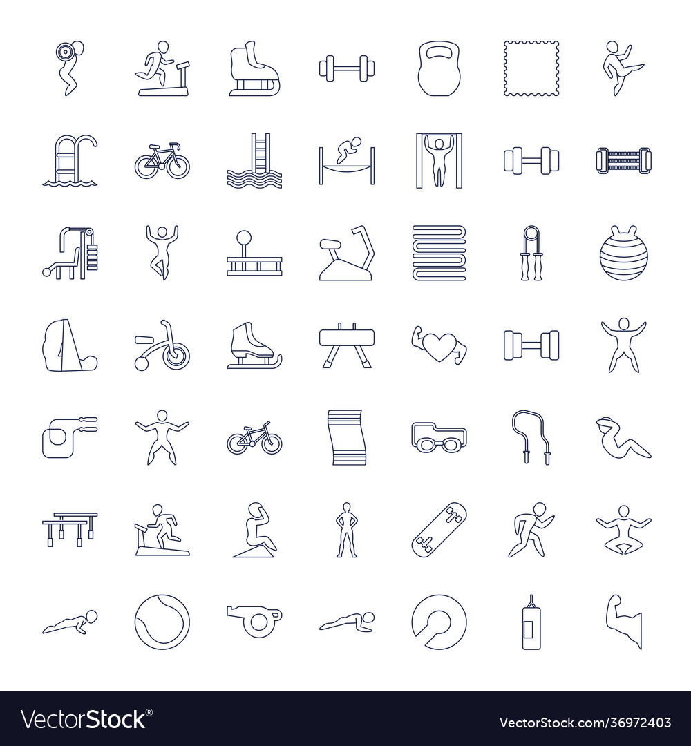 49 exercise icons Royalty Free Vector Image - VectorStock