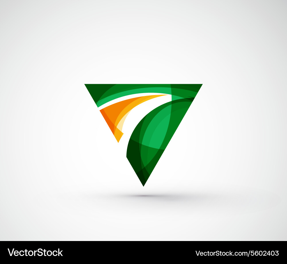 Abstract geometric company logo triangle arrow Vector Image
