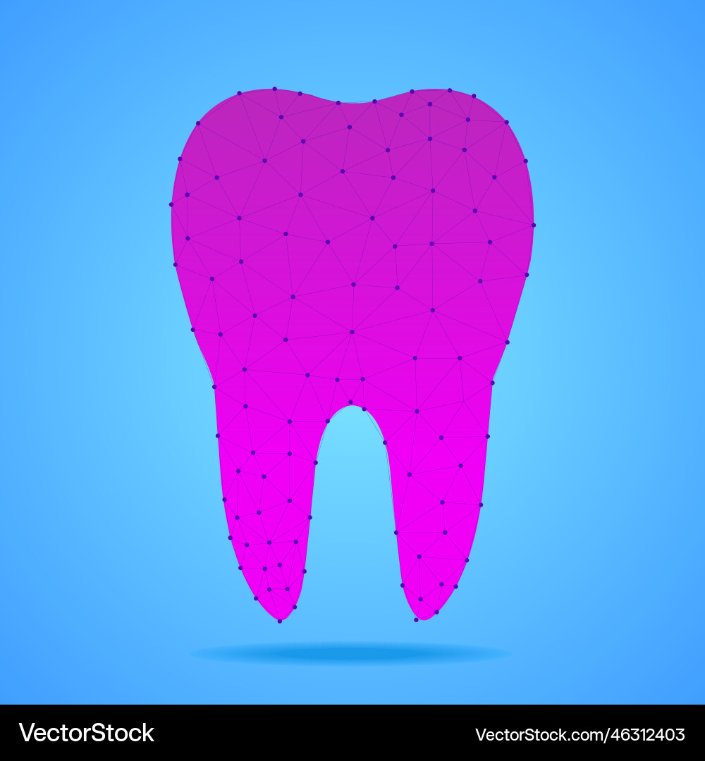 Abstract polygonal tooth dental and orthodontics Vector Image