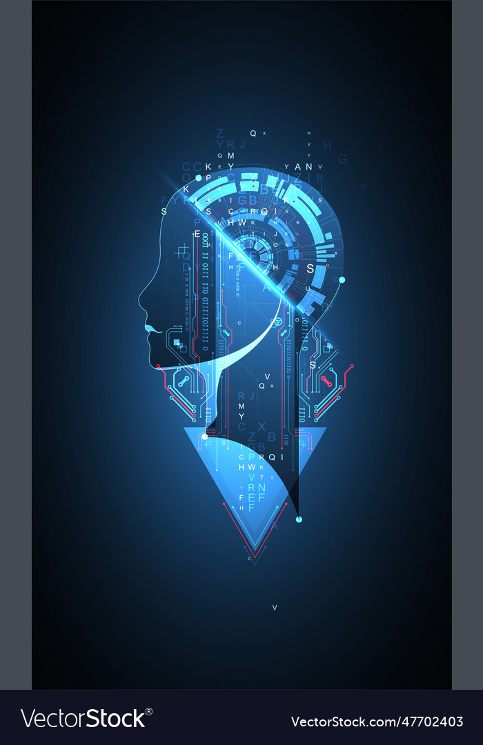 Artificial intelligence technical background with Vector Image