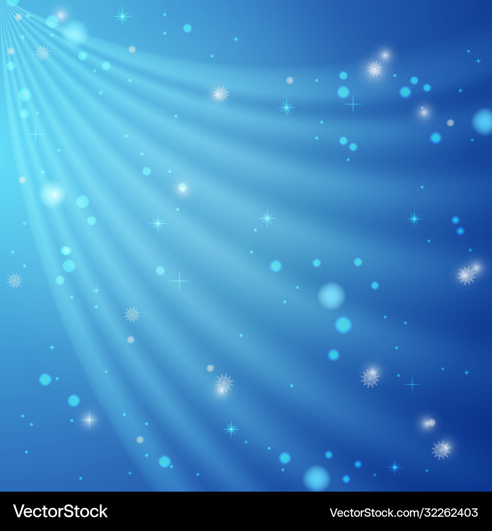 Blue shining background with stars and lights Vector Image