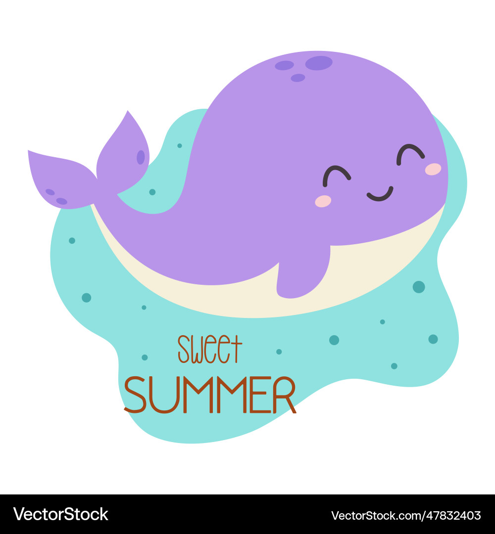 Cartoon with cute whale character Royalty Free Vector Image