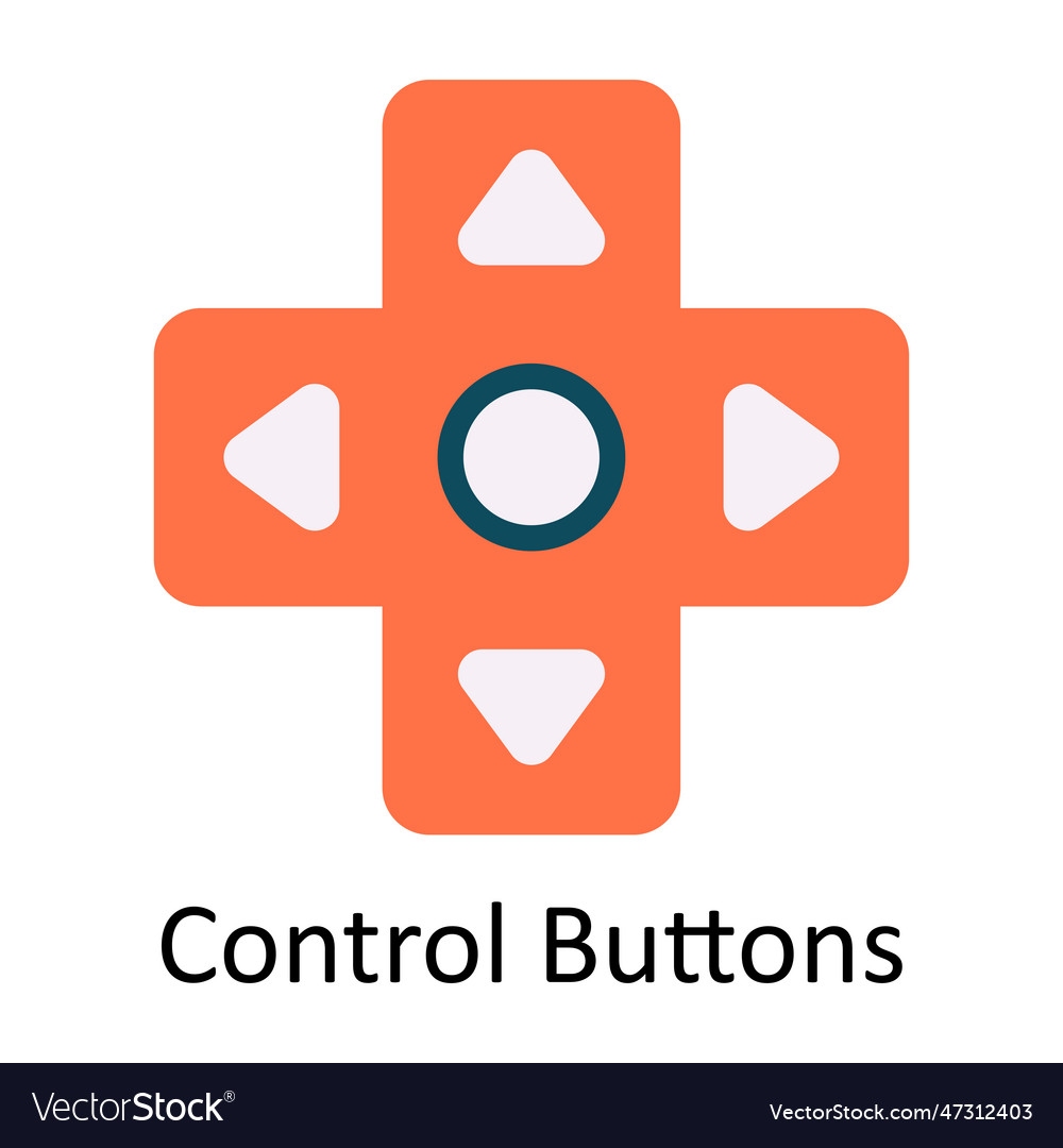 Control buttons flat icon design Royalty Free Vector Image